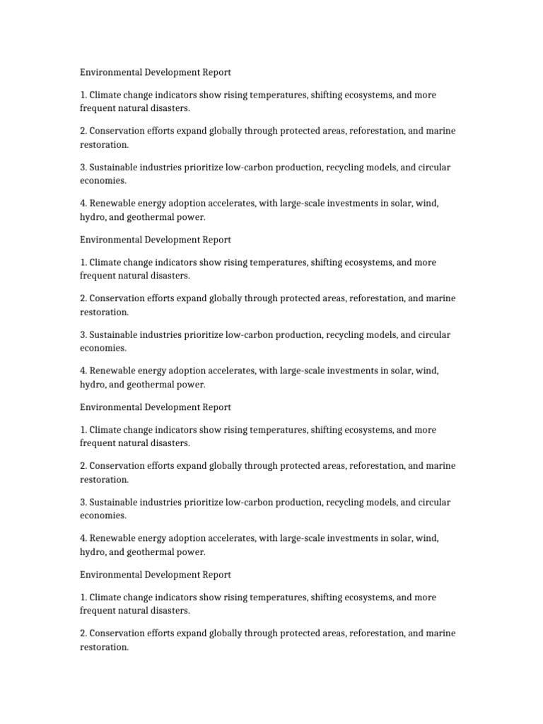 Environmental Report Expanded | PDF | Climate Change | Low Carbon Economy