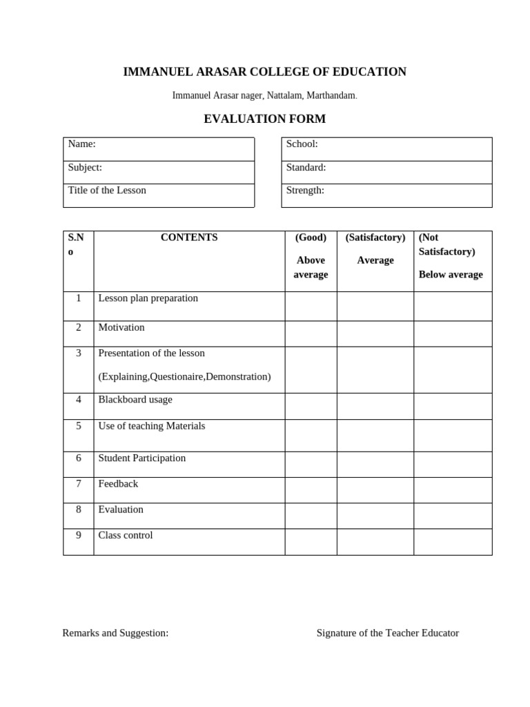 Evaluation Form.. (1) | PDF