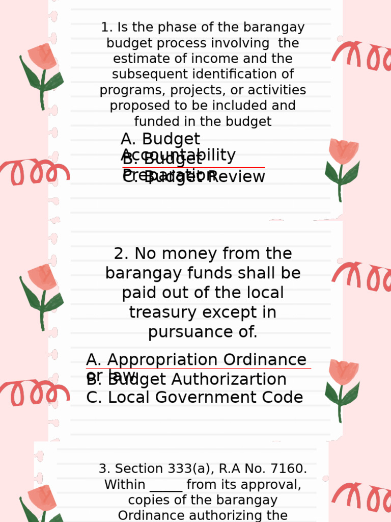 Barangay Budget Process Overview | PDF