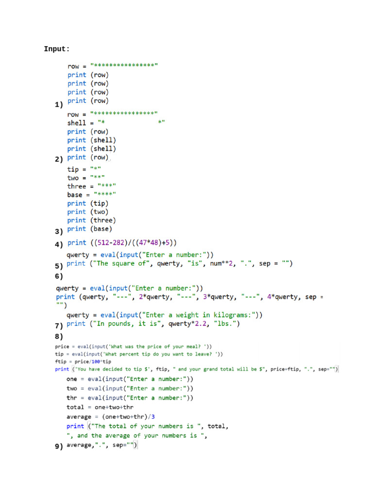 Foundations of Programming 1.8 Exercises | PDF