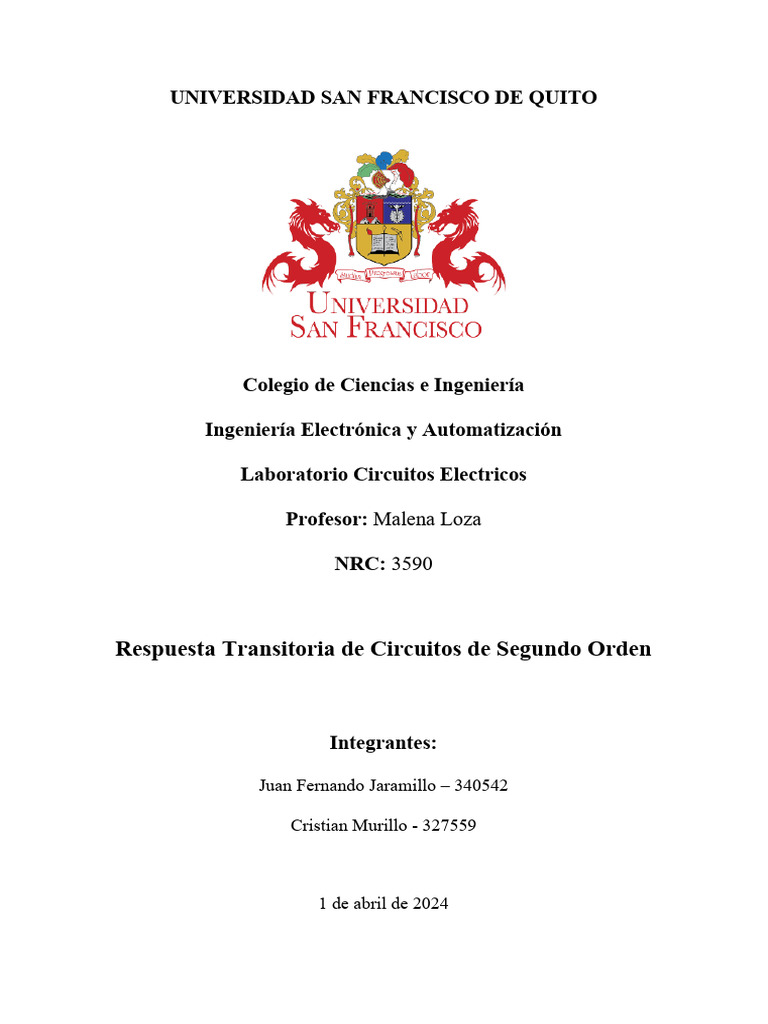 Respuesta Transitoria en Circuitos RLC | PDF | Red eléctrica | Oscilación