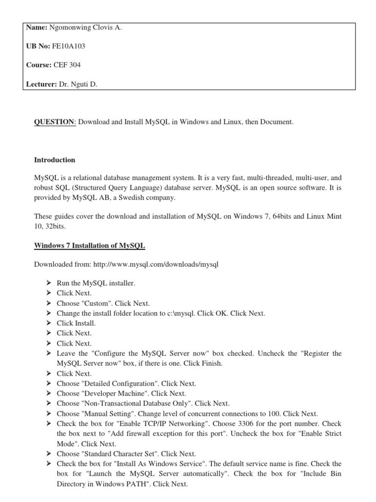How To Install MySQL | PDF | My Sql | Apache Http Server