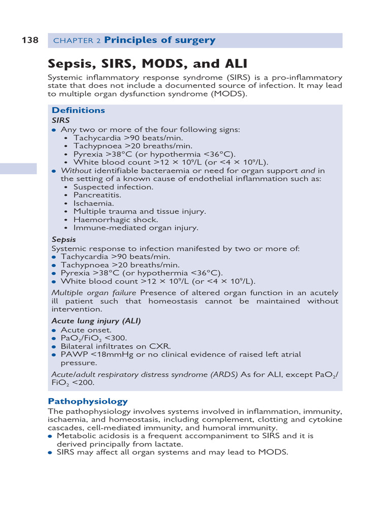 OS3 Sepsis SIRS MODS ALI Acute Lung Injury | PDF | Syndrome | Immunology
