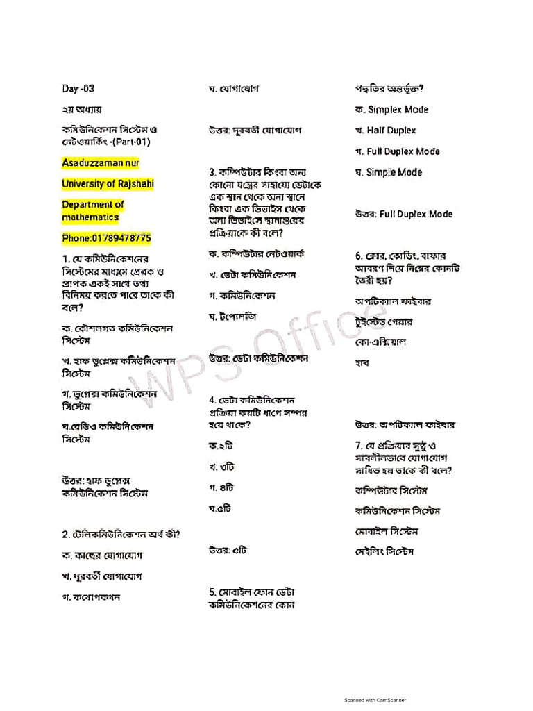 HSC - Ict - 2nd Capter MCQ | PDF