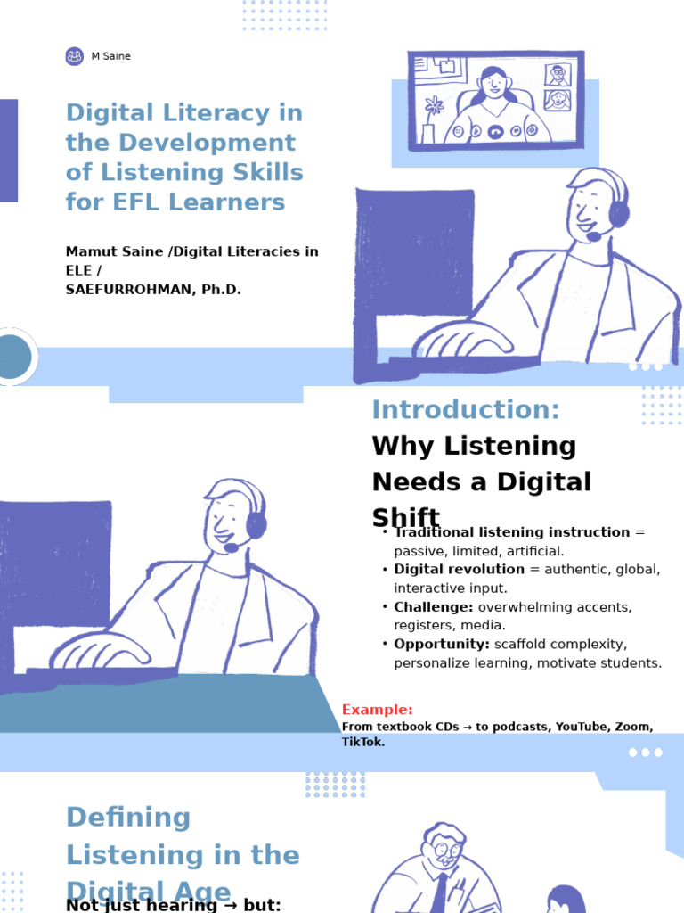 Digital Literacy in The Development of Listening Skills For EFL ...