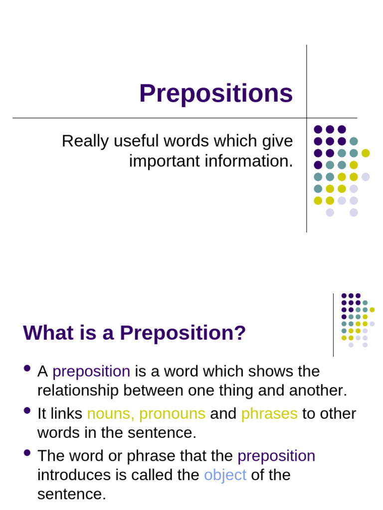 Understanding Prepositions and Their Use | PDF