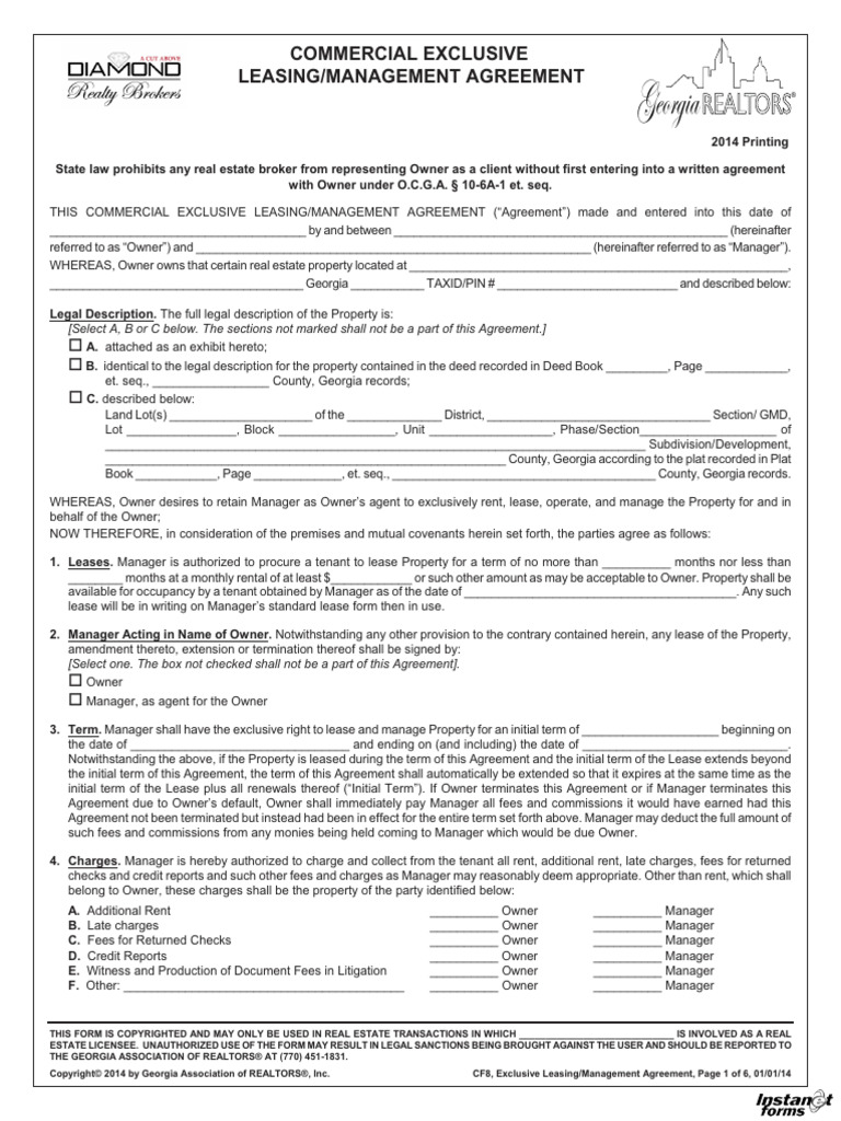 Commercial Leasing Management Agreement | PDF | Lease | Landlord