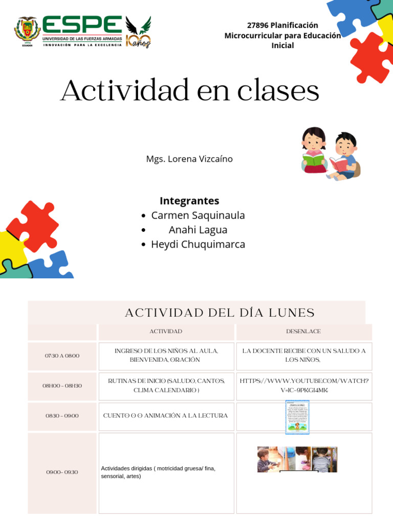 Actividad en Clases | PDF | Etapas educativas