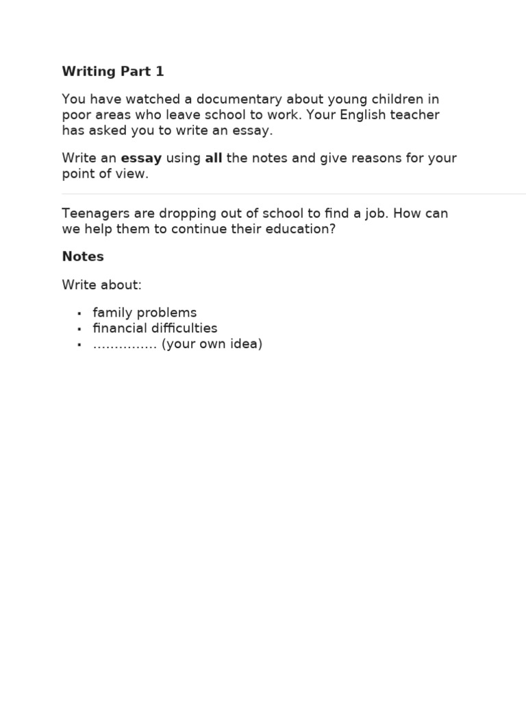 Writing Part 1 | PDF