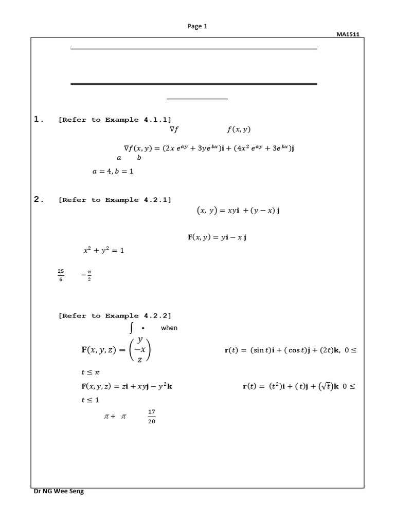 MA1511 2021S2 Tutorial 4 Questions Useful | PDF | Algebra ...
