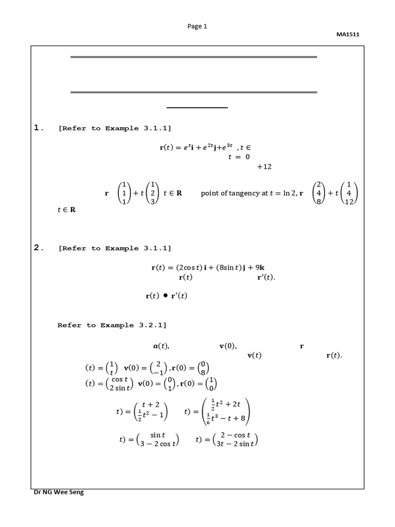 MA1511 2021S2 Tutorial 3 Useful Questions | PDF | Tangent ...