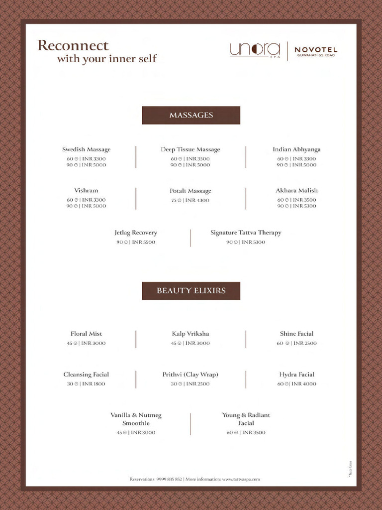 Unora Spa - GS Road Downtown Guwahati | PDF