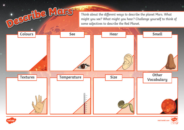 t Sc 1736772988 Describe Mars Adjectives Worksheet Ver 1 | PDF