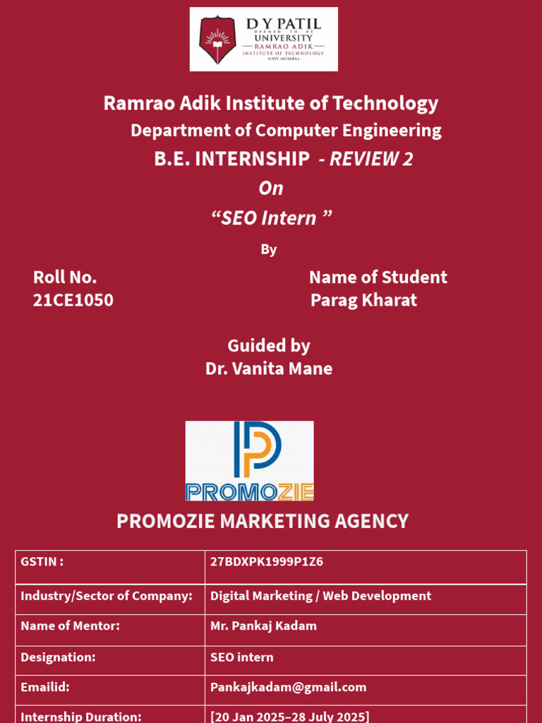 SEO Internship Review at Promozie | PDF | Web Development | Search ...
