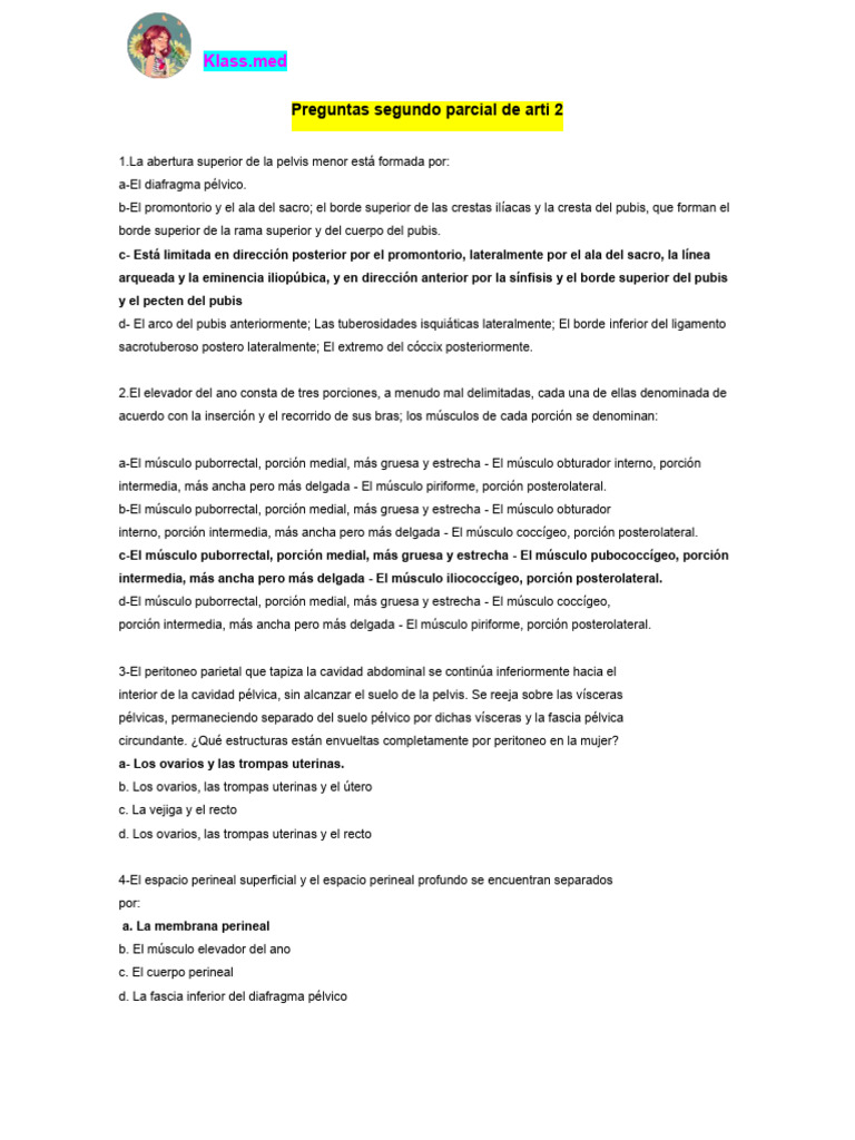 Preguntas Segundo Parcial de Arti 2 Primera Parte | PDF | Ciclo ...