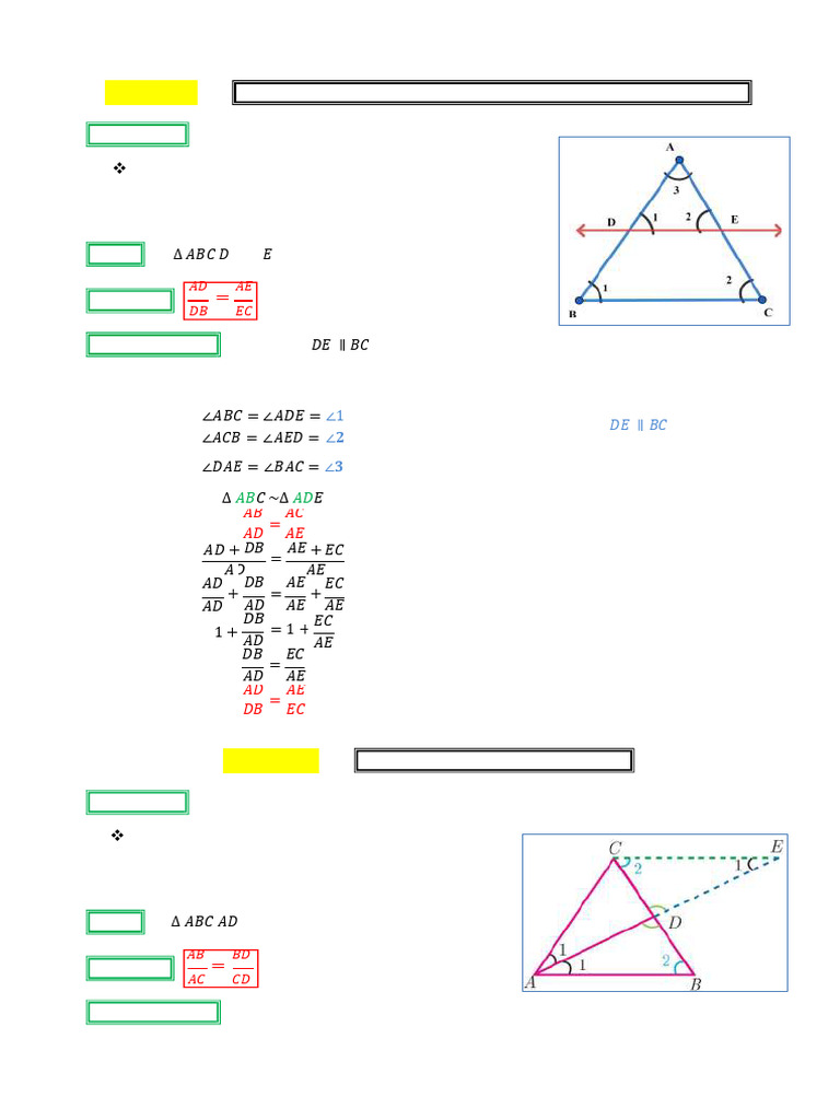 10th-Maths Important Theorems | PDF | Triangle | Elementary Mathematics