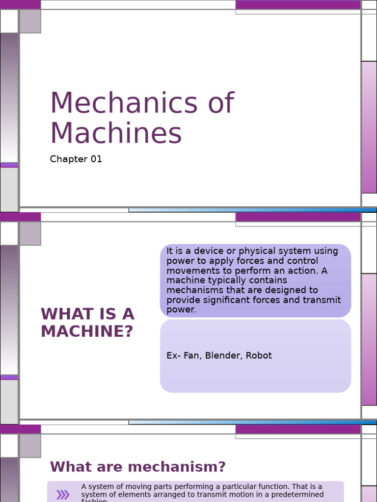 Mechanics of Machines Overview | PDF | Machines | Kinematics