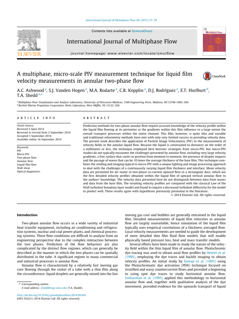 A Multiphase, Micro-Scale PIV Measurement Technique For Liquid Film ...