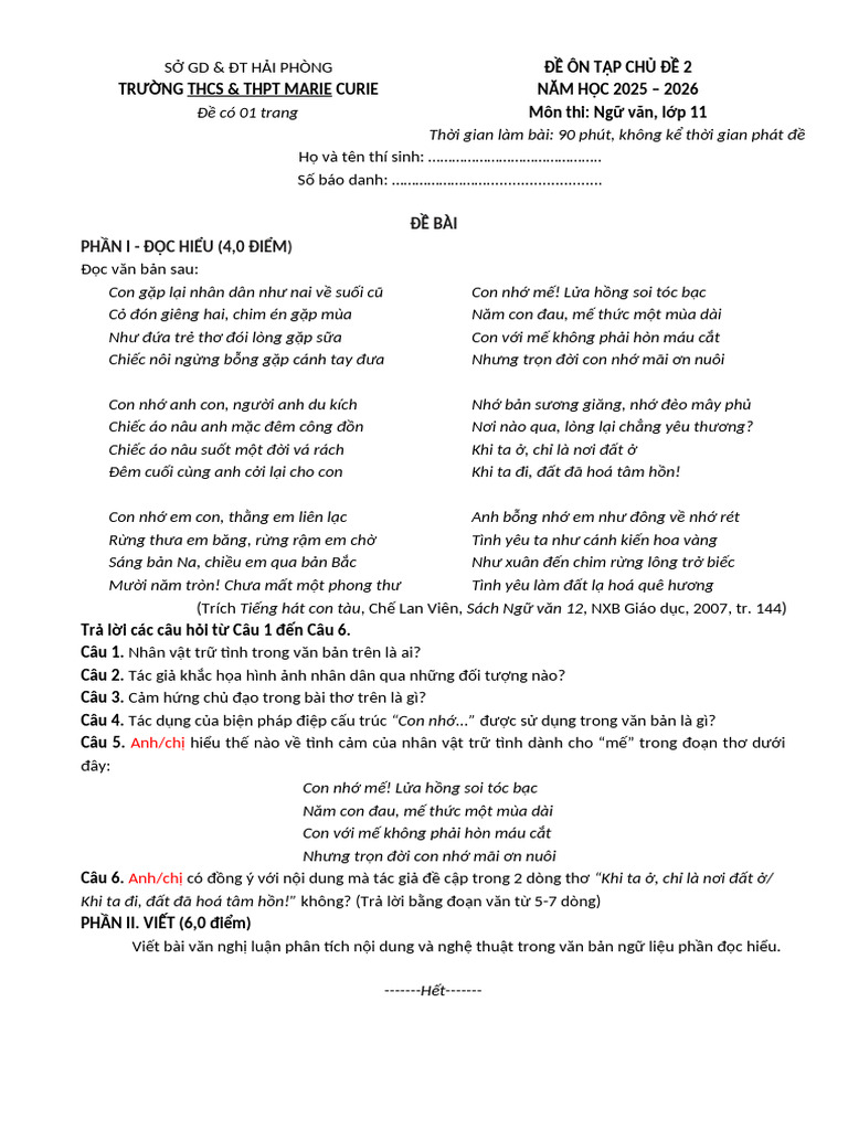 11C8.Đề 3 | PDF