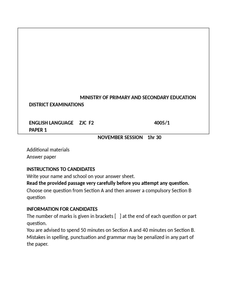 Form 2 English | PDF