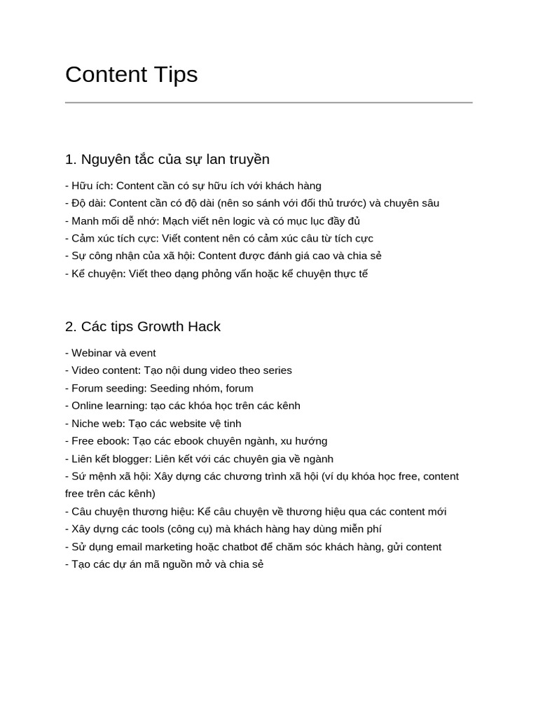 Content Tips | PDF