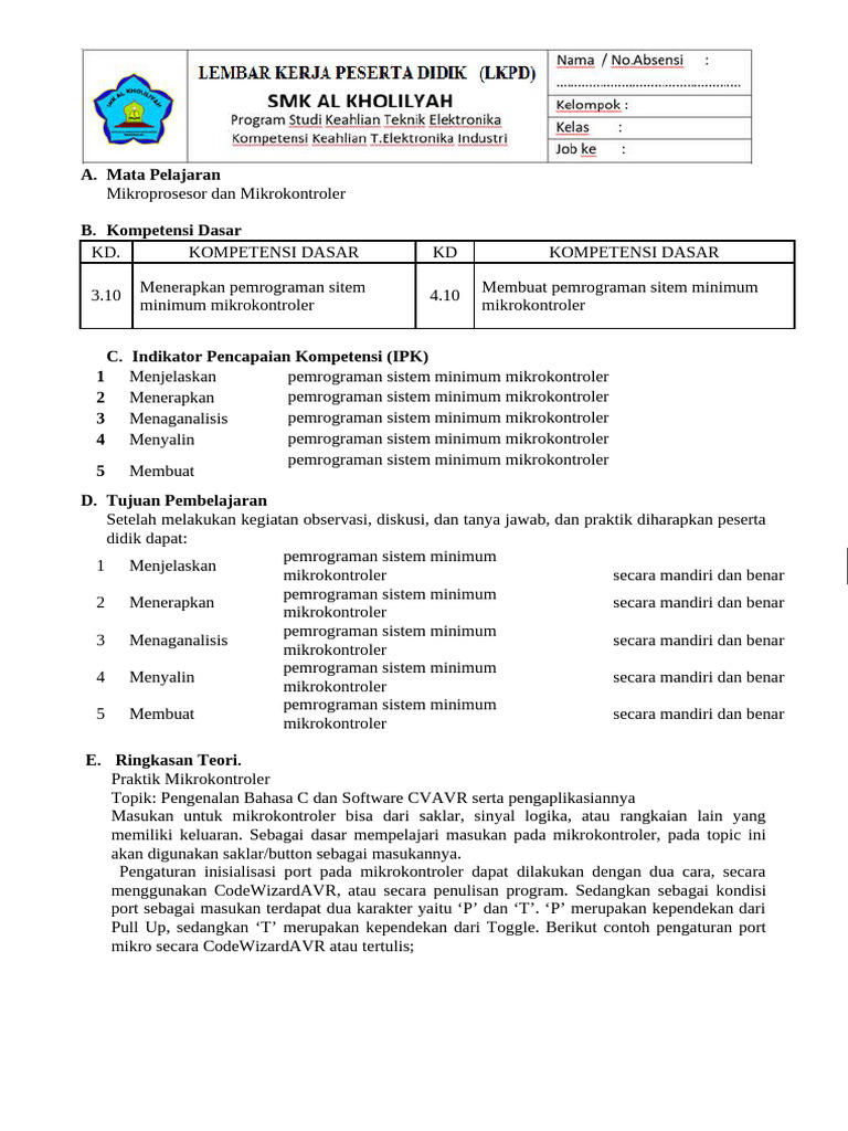 LKPD Pemrograman Mro2 | PDF