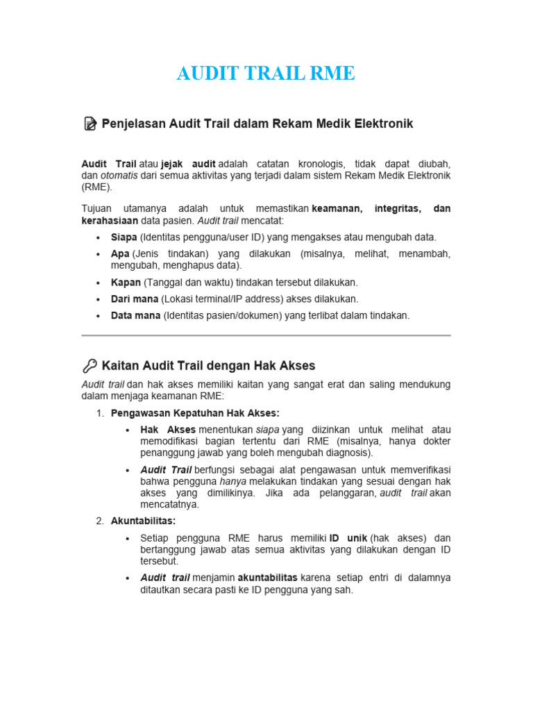 Audit Trail dalam RME | PDF