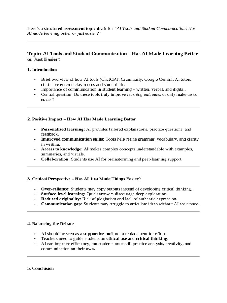 AI Tools and Student Communication | PDF | Intelligence (AI ...