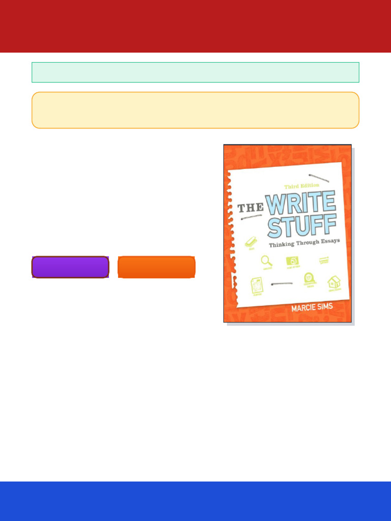 Review:: The Write Stuff Thinking Through Essays 3rd Edition Sims ...