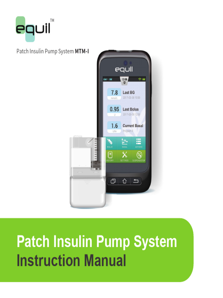Equil Patch Insulin Pump Manual | PDF | Clinical Medicine | Medical ...