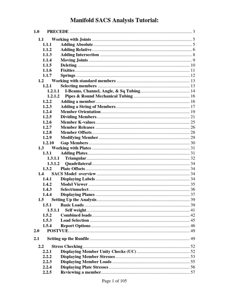 SACS Training | PDF | Stress (Mechanics) | Bending