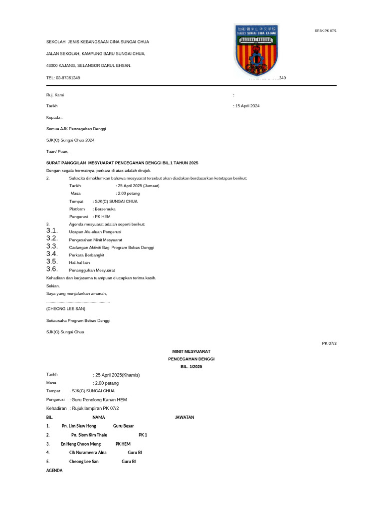 1 Minit Mesy Pencegahan Denggi 2025 | PDF