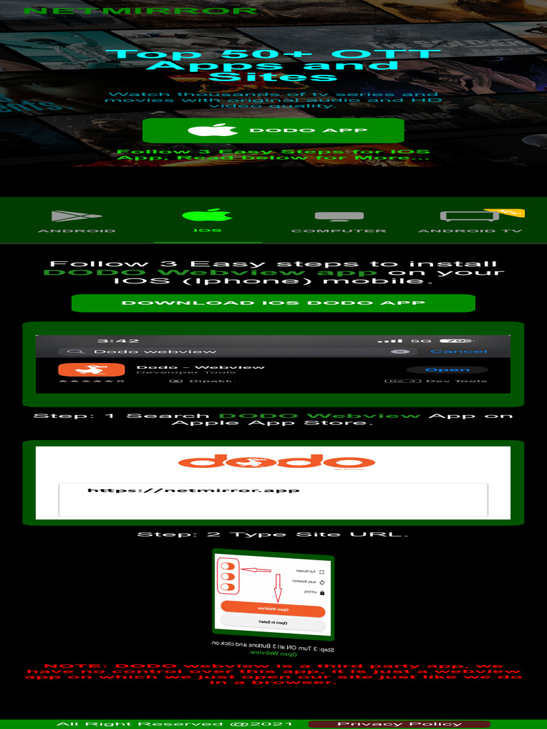 Install DODO Webview App on iOS | PDF