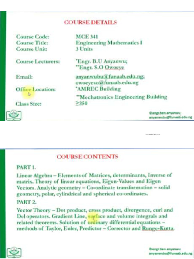 MCE 341 CLASS 1 | PDF