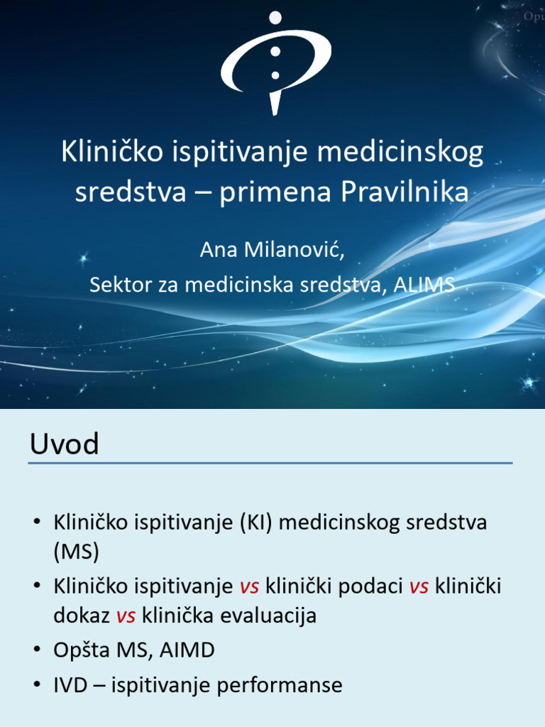 Kliničko Ispitivanje Medicinskog Sredstva - Primena Pravilnika | PDF