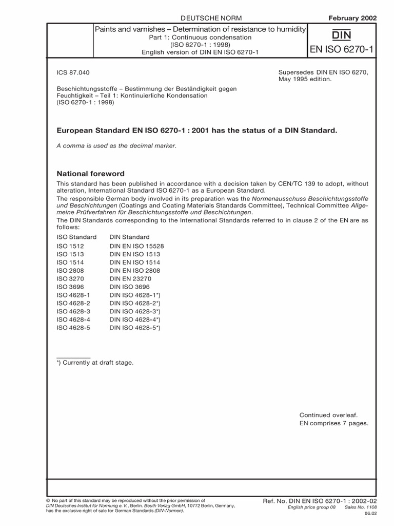Iso 6270-1 2001 | PDF