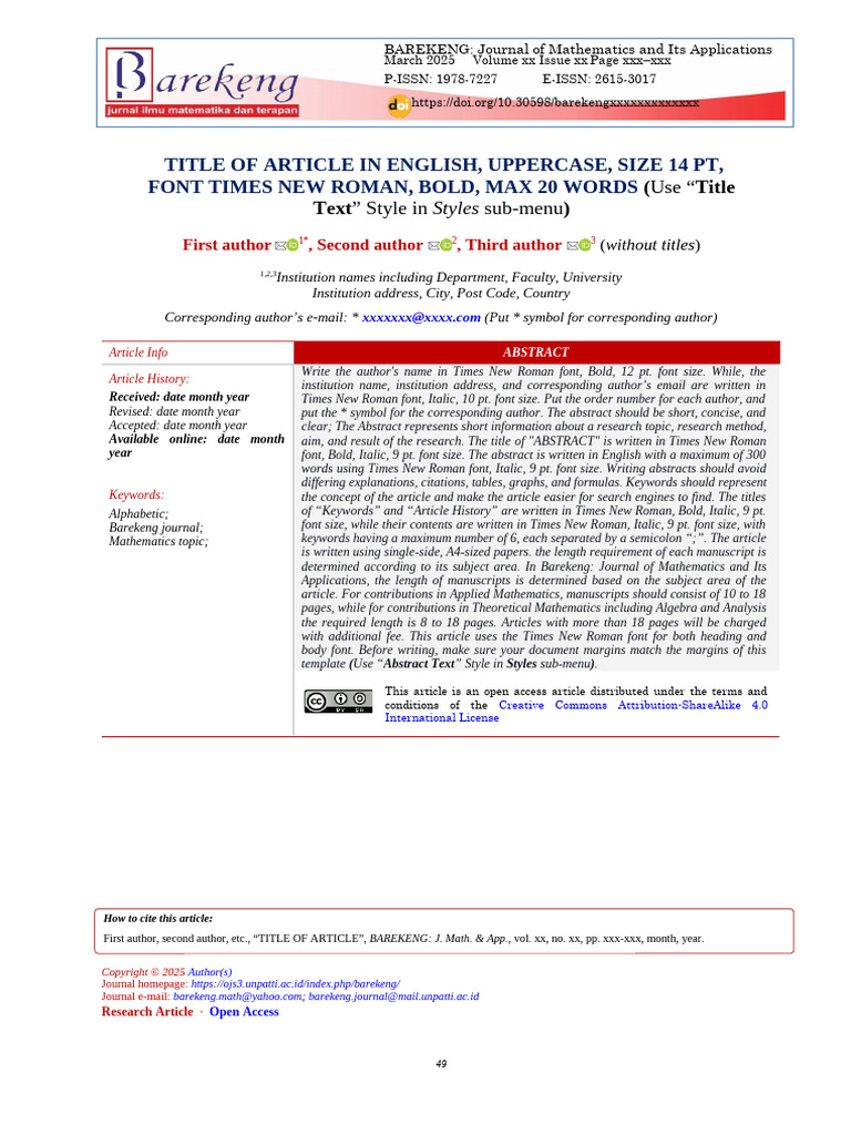 Guidelines for Writing Mathematics Articles | PDF | Paragraph | Theorem