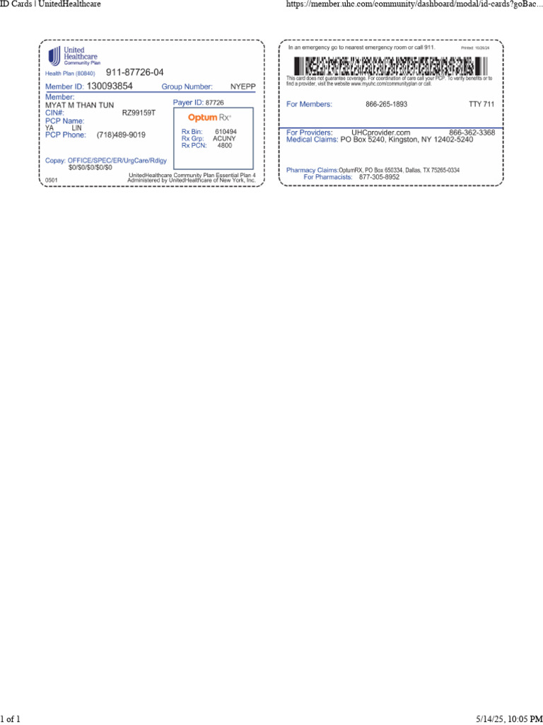 ID Cards - UnitedHealthcare Myat | PDF