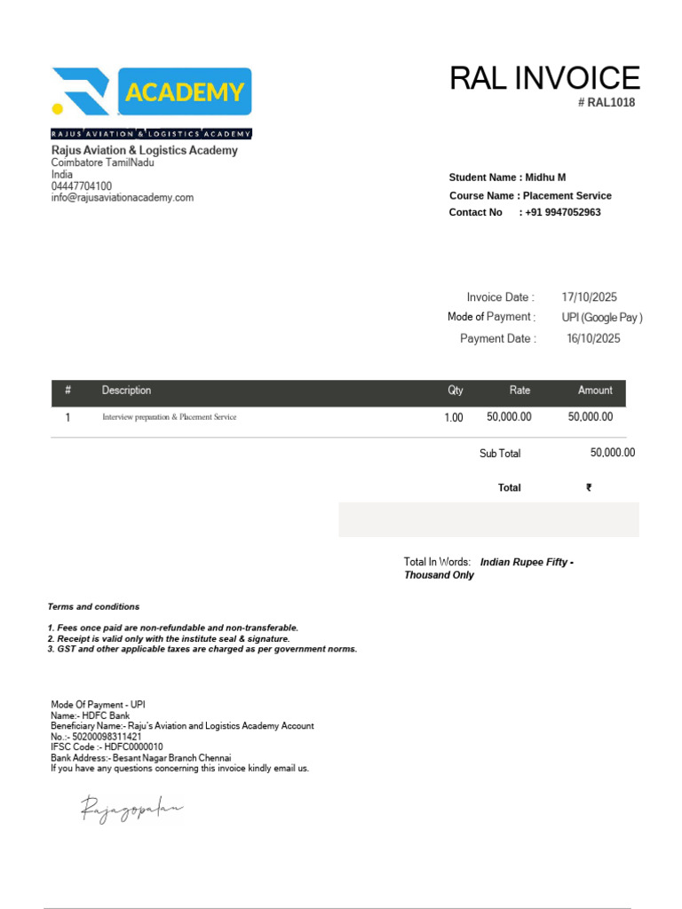 Midhu Invoice | PDF