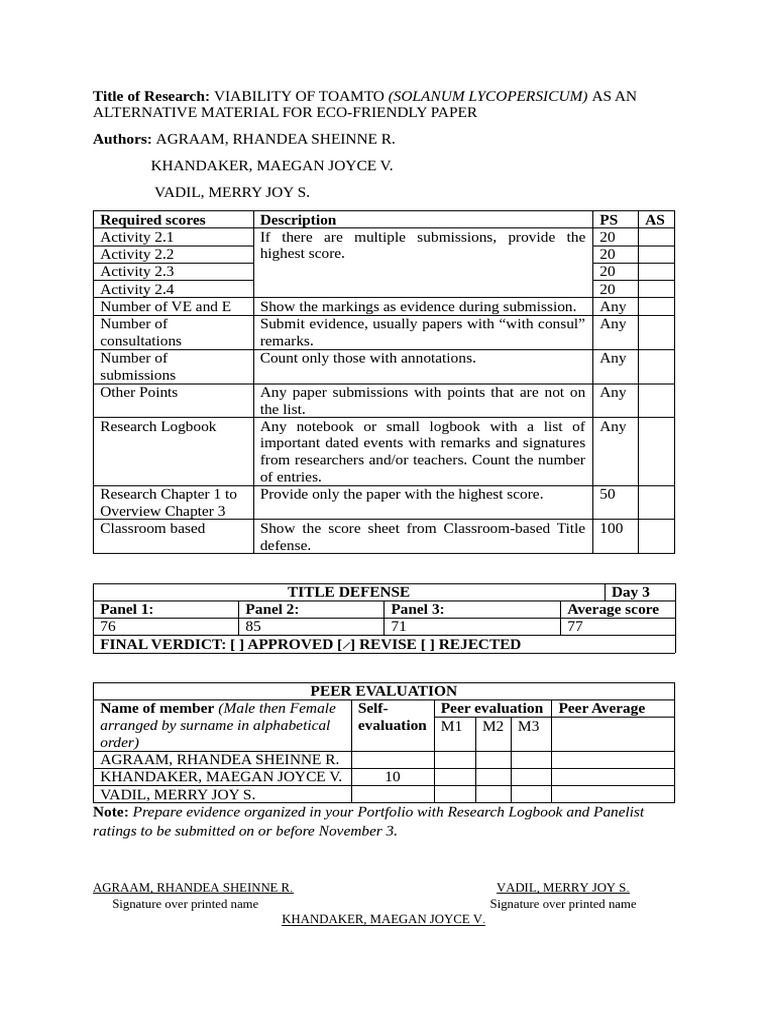 Score Recording Research Quarter 2 | PDF