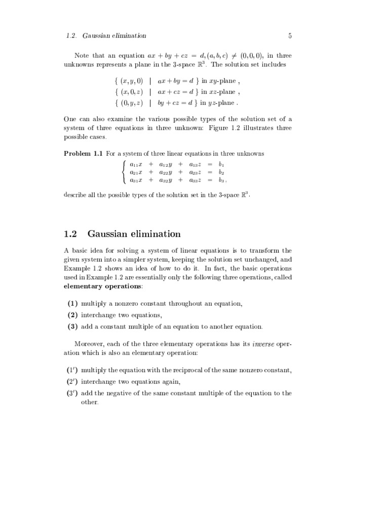 Module 1 - 6. Gaussian Elimination | PDF