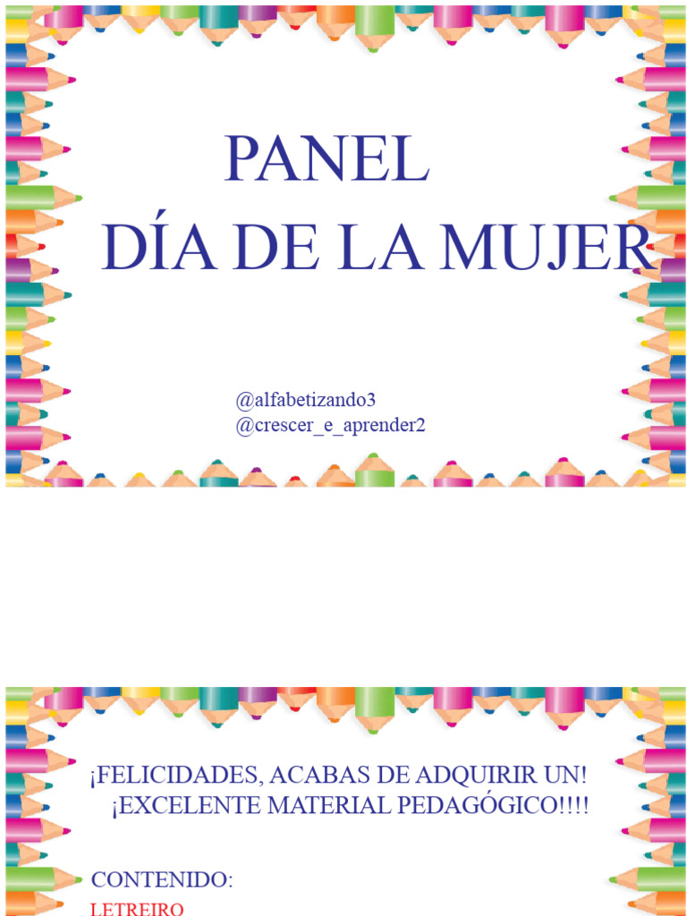 Panel para Imprimir y Montar Día Internacional de La Mujer | PDF