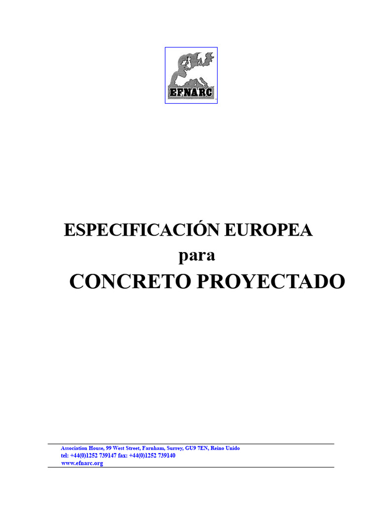 Especificación Europea de Concreto Proyectado | PDF | Hormigón | Cemento