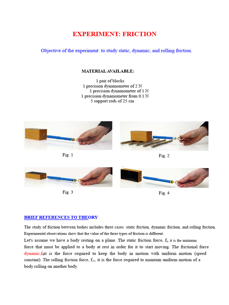Friction Experiment BC Science | PDF | Friction | Force