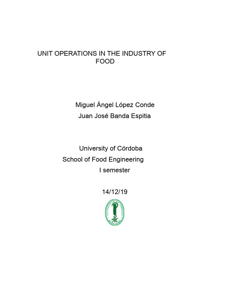 Unit Operations in The Food Industry | PDF | Filtration | Process ...