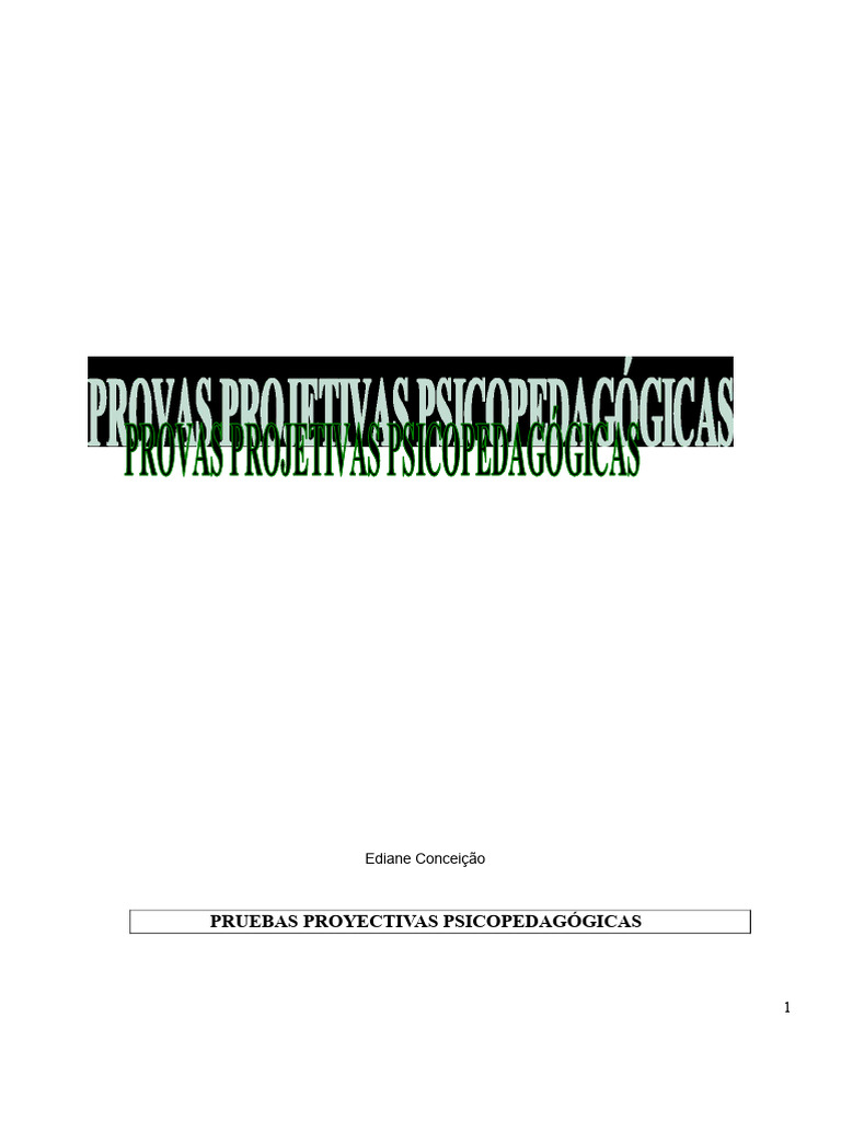 Pruebas Proyectivas Psicopedagógicas: Ediane Conceição | PDF ...