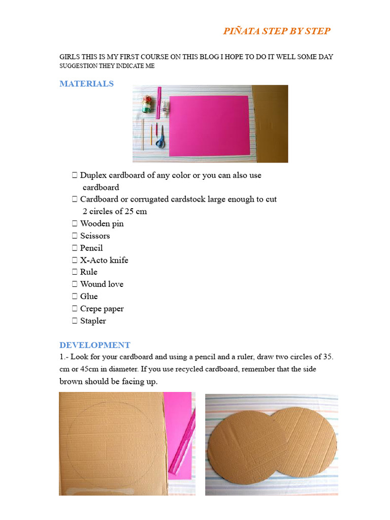 How to Make a Piñata: Step-by-Step Guide | PDF