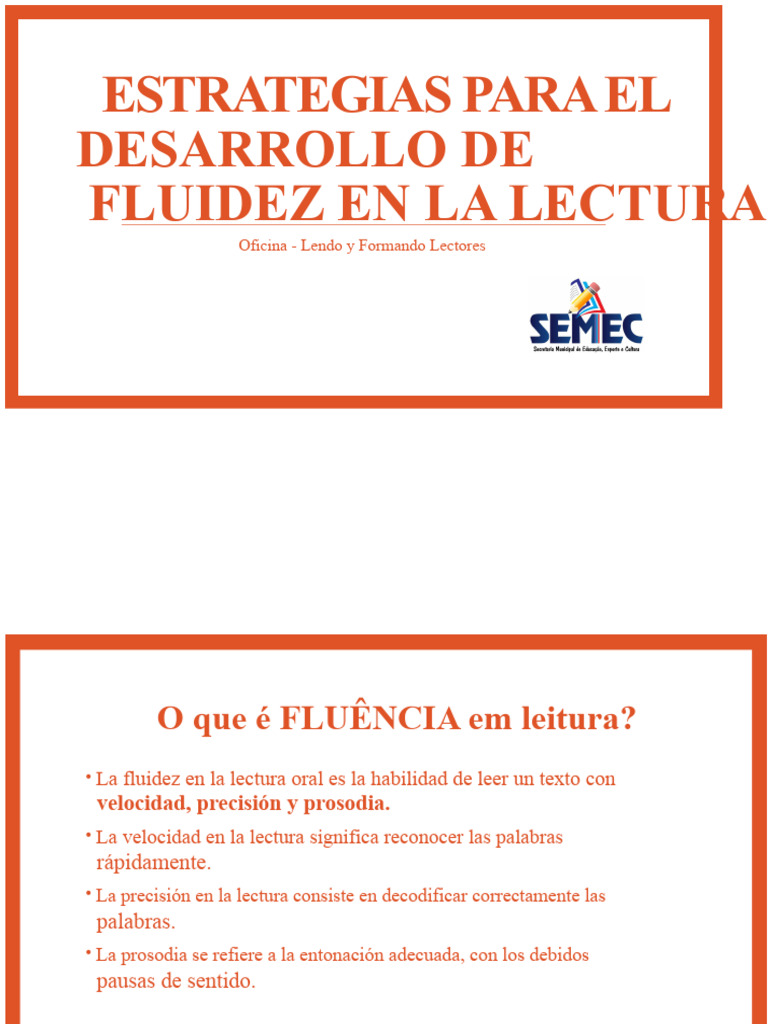 Estrategias para el desarrollo de la fluidez en la lectura | PDF ...