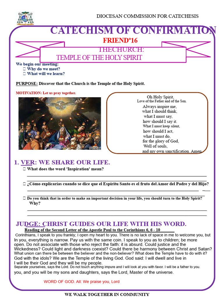 Theme No. 16 The Church Temple of The Holy Spirit | PDF | Jesus | Ark ...