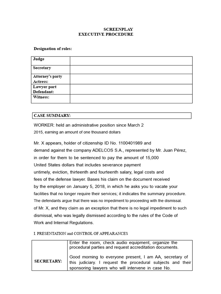 Script + Virtual Labor Audience | PDF | Judge | Witness